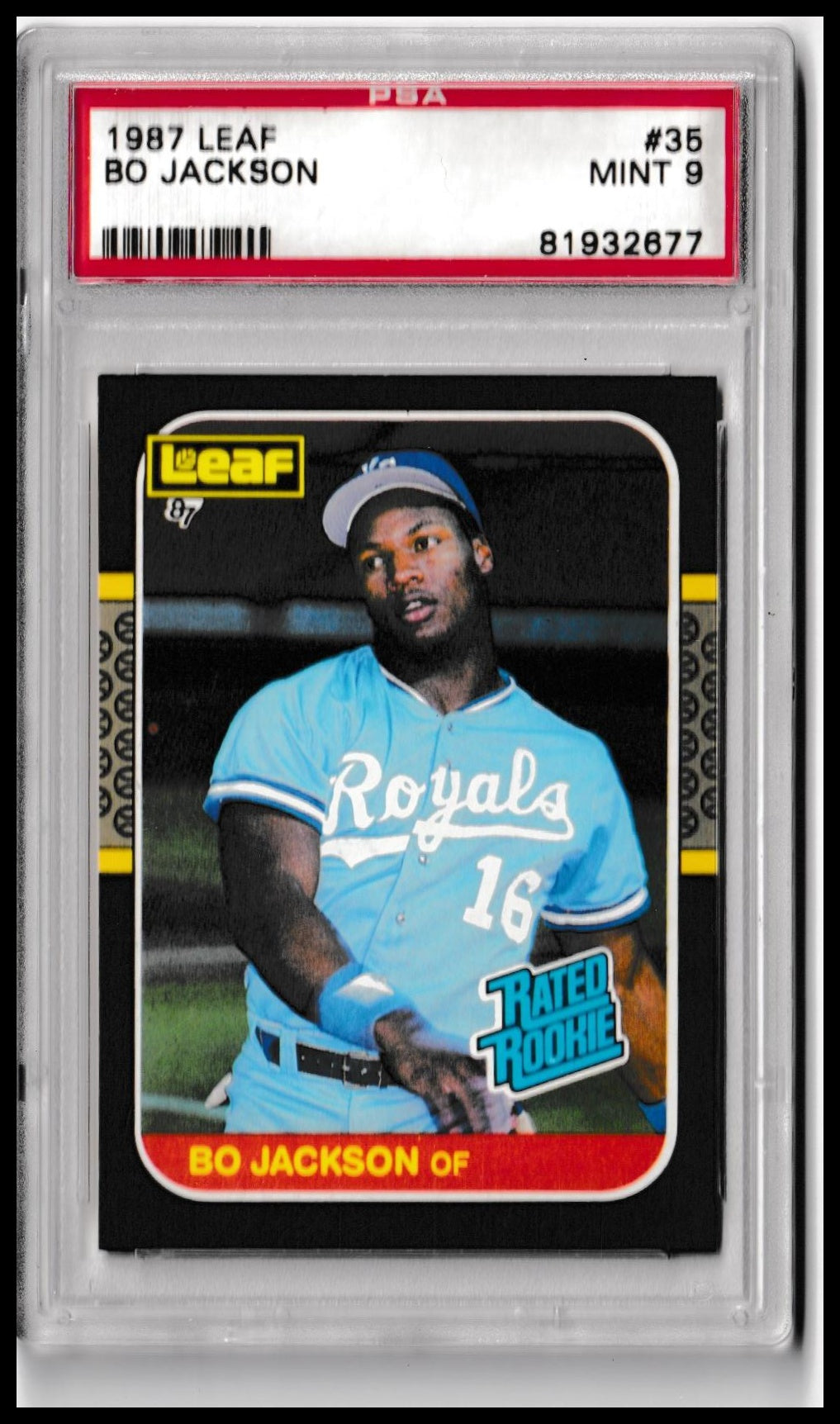 1987 Leaf Bo Jackson Rookie Card – Kansas City Royals – PSA 9 – New ...