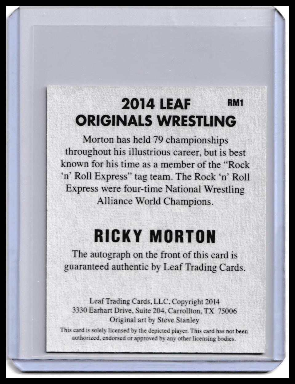 2014 Ricky Morton Leaf Originals Wrestling On-Card Autograph Card – New ...